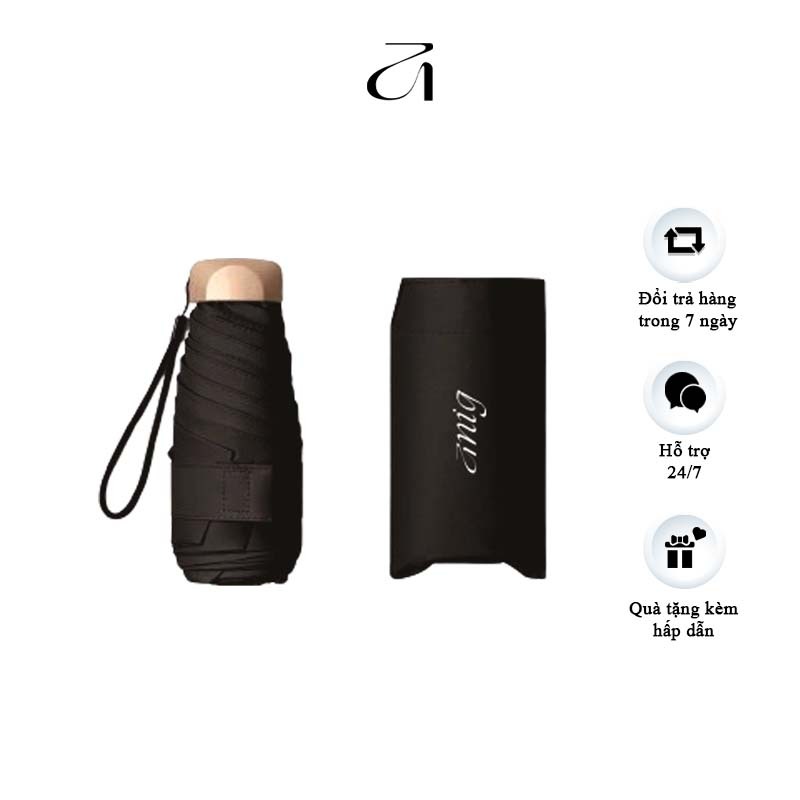 [THE ANIG] Ô Dù Gấp Gọn Mini Bỏ Túi màu đen kích thước nhỏ gọn | Shopee ...