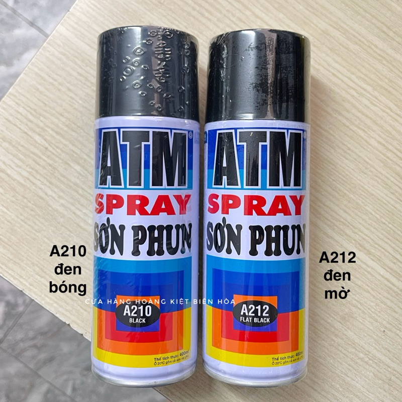 Sơn Xịt ATM A212 Đen Nhám và A210 Đen Bóng | Shopee Việt Nam