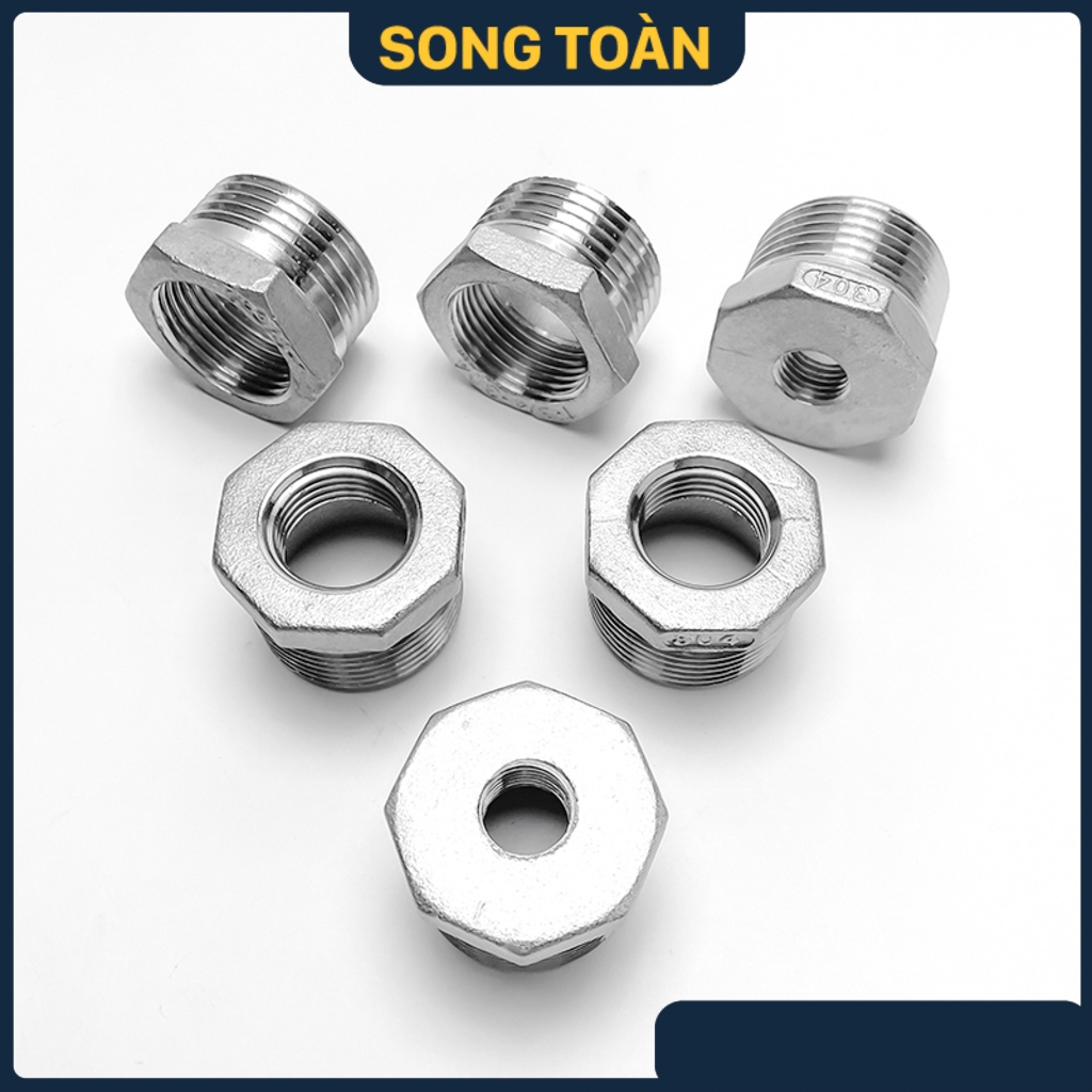 Cà Rá Inox 304 34x13, 34x17, 34x21, 34x27, Nối Chuyển Ren Trong Ren ...