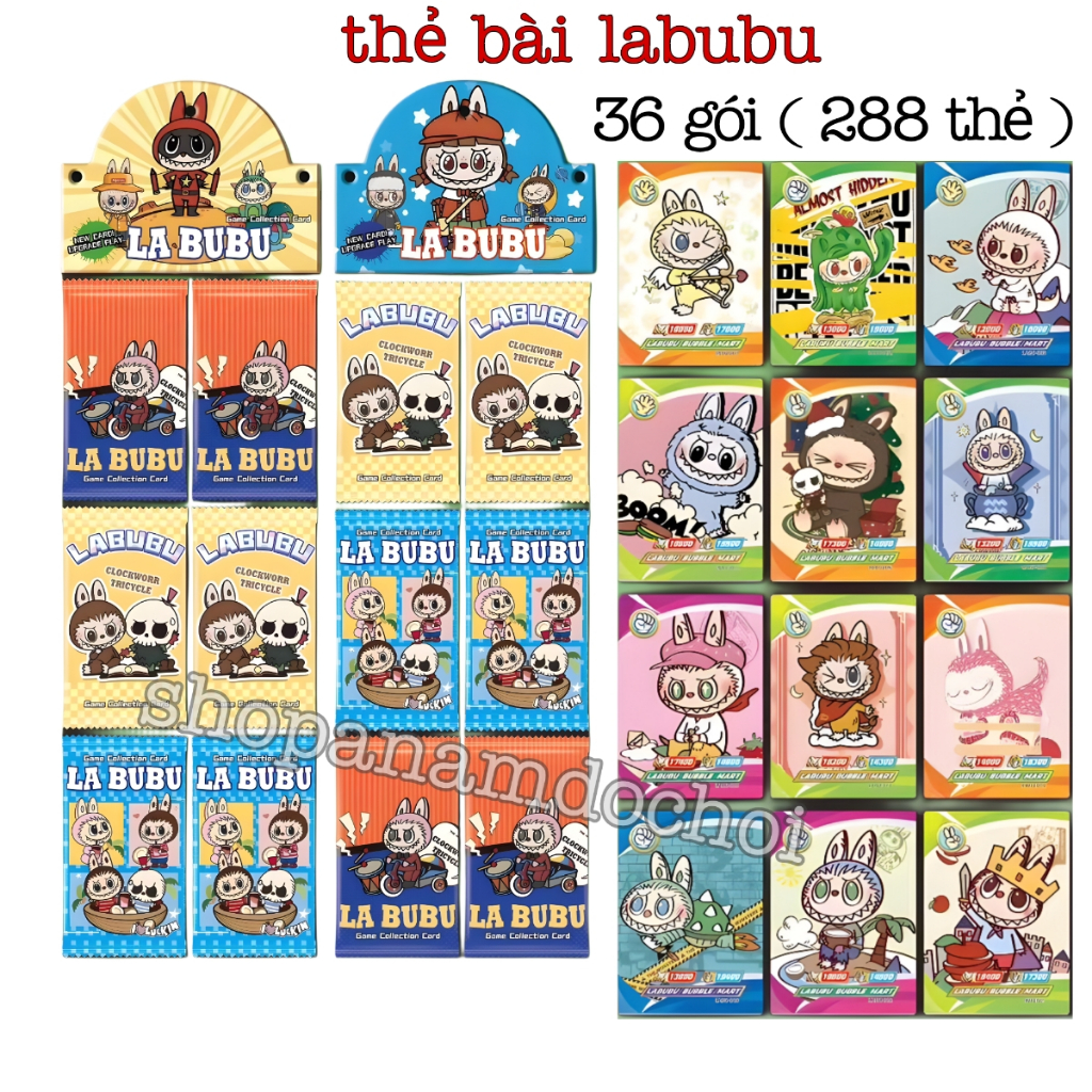 Dây 36 gói thẻ bài labubu , mỗi gói 8 thẻ lấp lánh labubu card 36 pack | Shopee Việt Nam