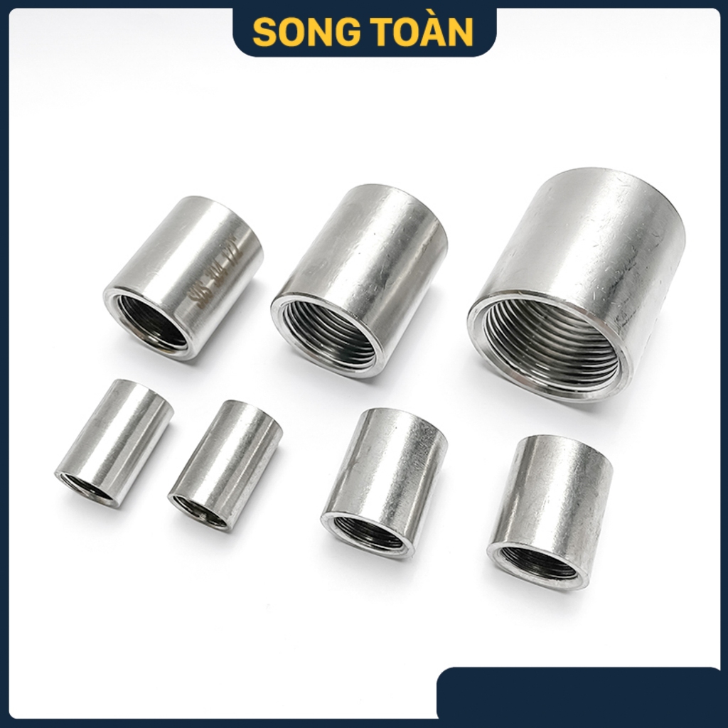 Măng Sông Inox 304, Nối Hai Ren Trong Inox SUS 304 13 17 21 27 34 42 49 ...