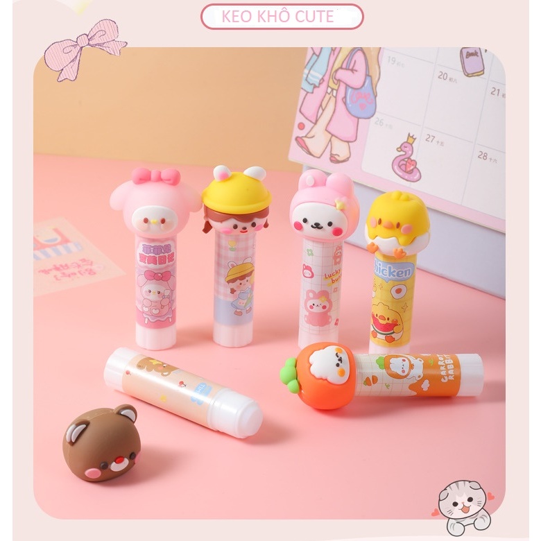 Thỏi Keo Khô - Hồ Dán Thủ Công Cute Đầu Thú To Dạng Bút - Qùa Tặng Học ...