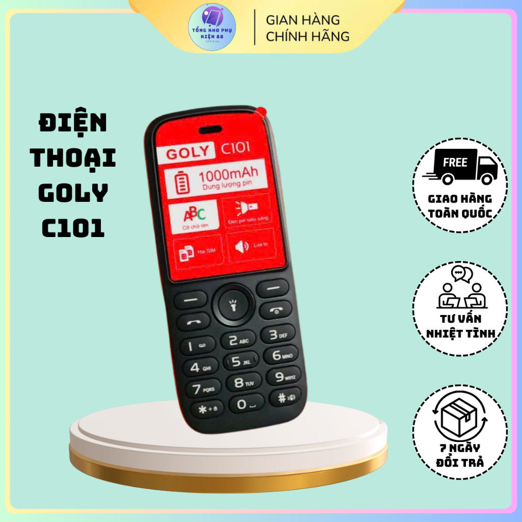 Điện Thoại Goly C101 Chính Hãng 4G, Loa To Pin Bền Sóng Khỏe, Hỗ Trợ Đèn Pin | Shopee Việt Nam