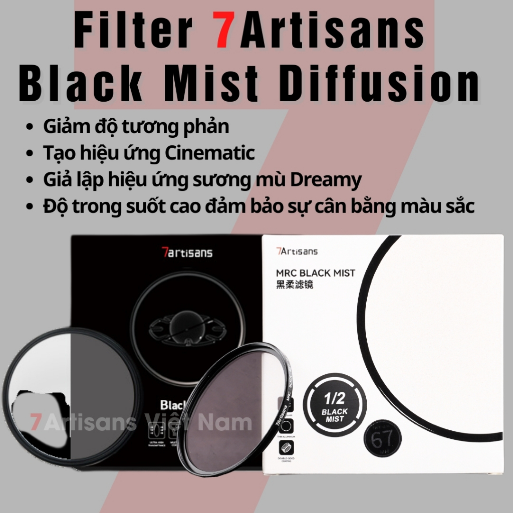 Filter Black Mist Diffusion 1/2 1/4 1/8 đầy đủ kích cỡ từ 39mm đến 82mm ...