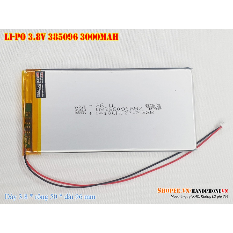 Pin Li-Po 3.8V 3000mAh 385096 (Li-Polymer) cho Bàn Phím Bluetooth, Máy ...