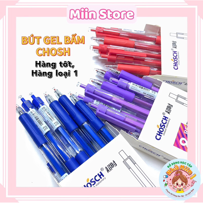 Hộp 12 Cây Bút Gel CHOSH Bút Gel Dạng Bấm CS-8698 Hàng Tốt Loại 1 Bút ...