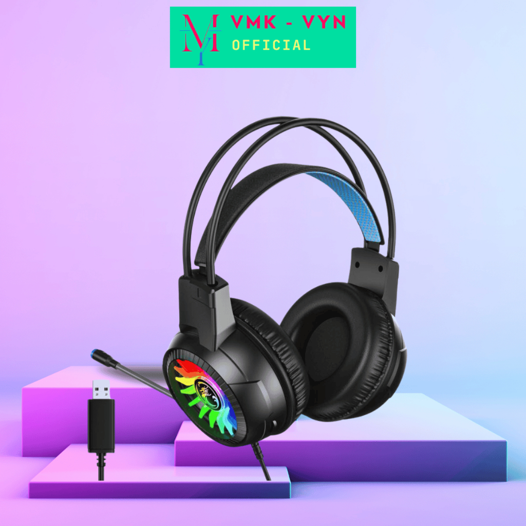 Tai Nghe Chụp Tai Có Mic HD-490 Led Rgb Tai Nghe Headphone Vi Tính ...