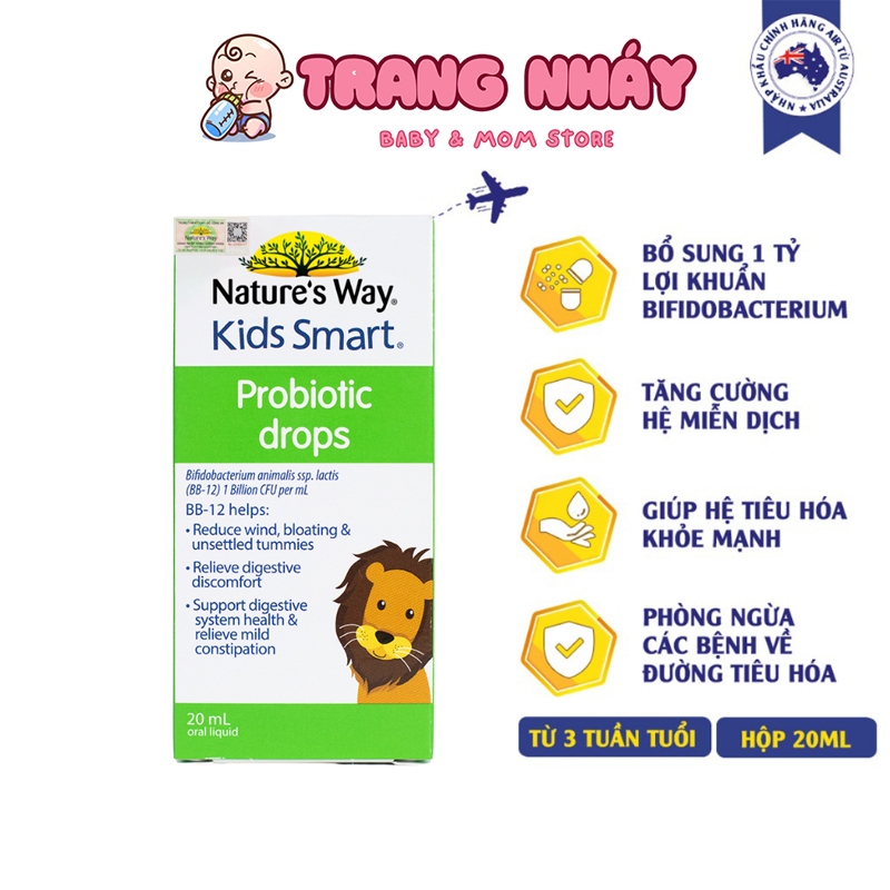 Men Vi Sinh Cho Bé Nature's Way Kids Smart Drops Probiotic, Bổ Sung Lợi Khuẩn Tăng Cường Hệ Tiêu ...