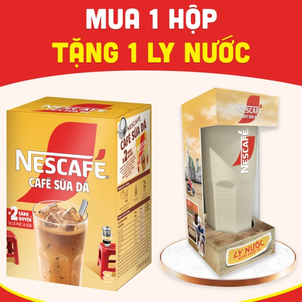 Cafe Cà phê sữa đá NesCafe hộp 240g tặng ly nhựa Inochi 1L | Shopee ...
