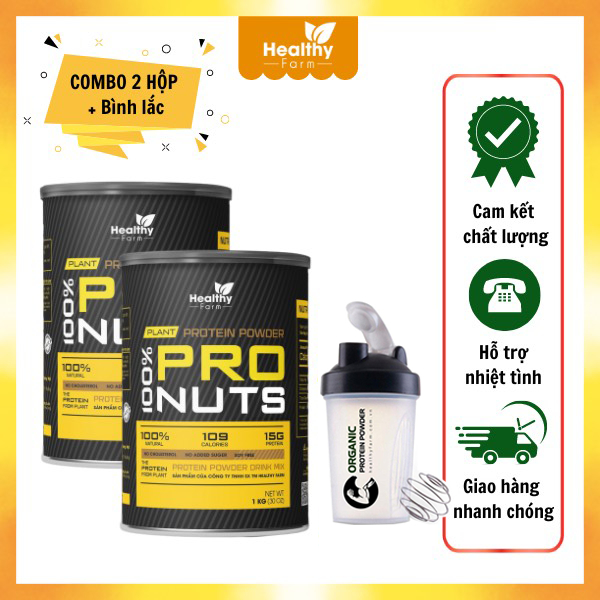 Combo 2 Hôp Bột Protein PRO NUTS 1KG + bình lắc Dạng Lon | Shopee Việt Nam