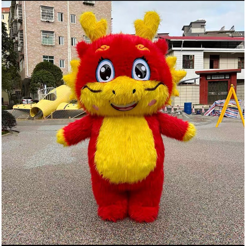 Masscot Hoá Trang Rồng Đỏ lông Xù 2m | Shopee Việt Nam