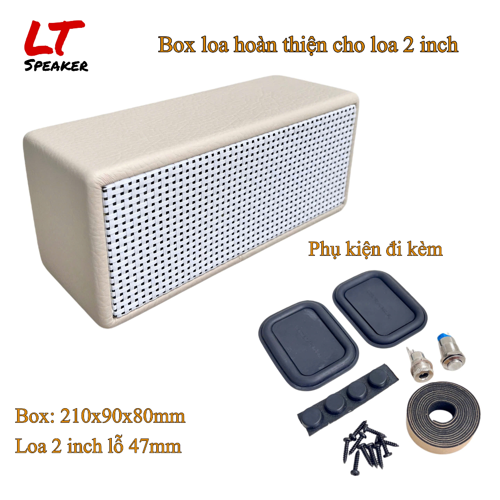 Box loa mini 210x90x80mm bọc da và lưới e căng cho loa 2 inch LT ...