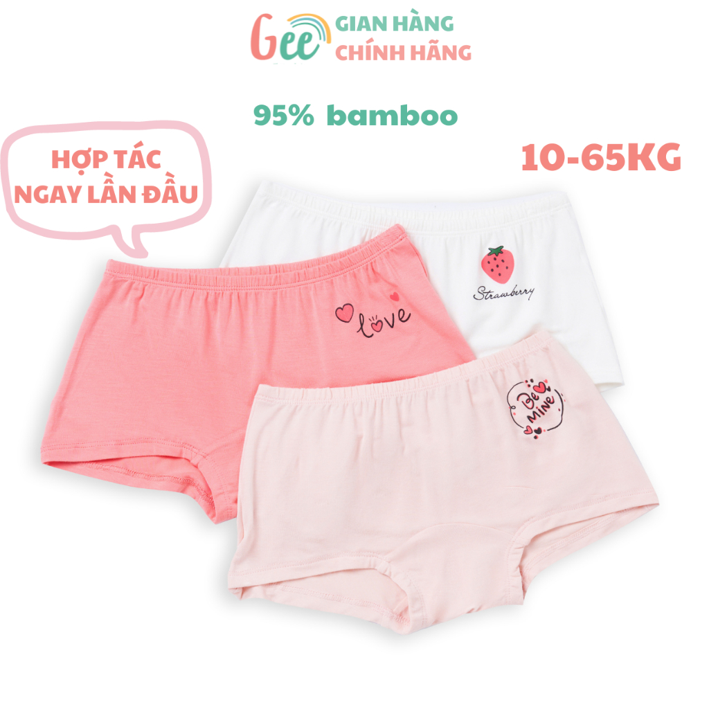 Set 3 quần chip cho bé gái Gee, quần sịp bé gái sx tại VN 10-65kg, quần ...