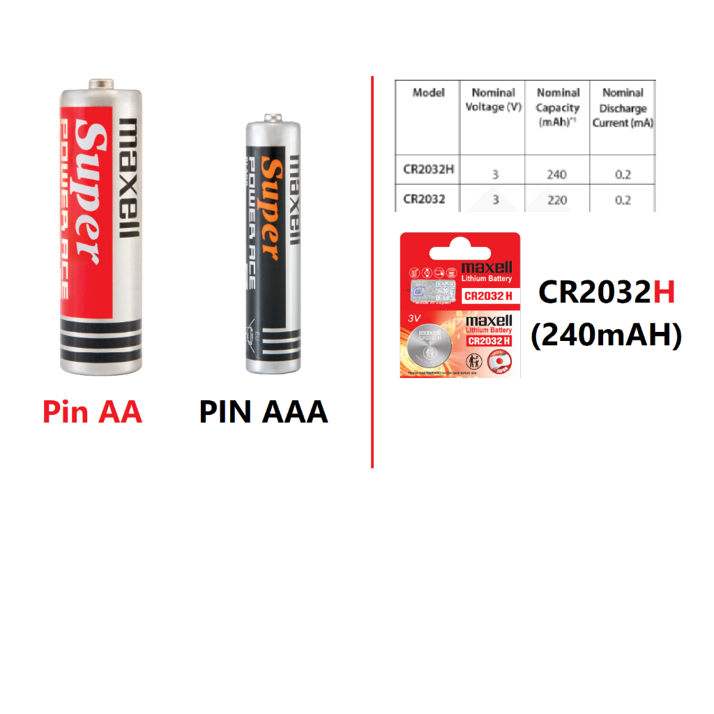 Pin Maxell 2A 3A Hộp 40 viên giá rẻ, Pin Cr2032H vỉ 5 viên giá tốt ...