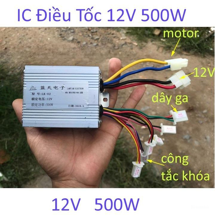 Điều tốc motor 12V 500W cho motor có chổi than, cho motor giảm tốc có ...