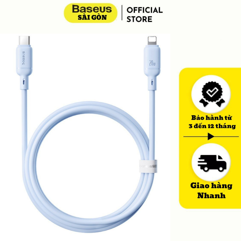 Cáp sạc nhanh Baseus silky series fast charging cable type c to iP 20w - hàng chính hãng ...