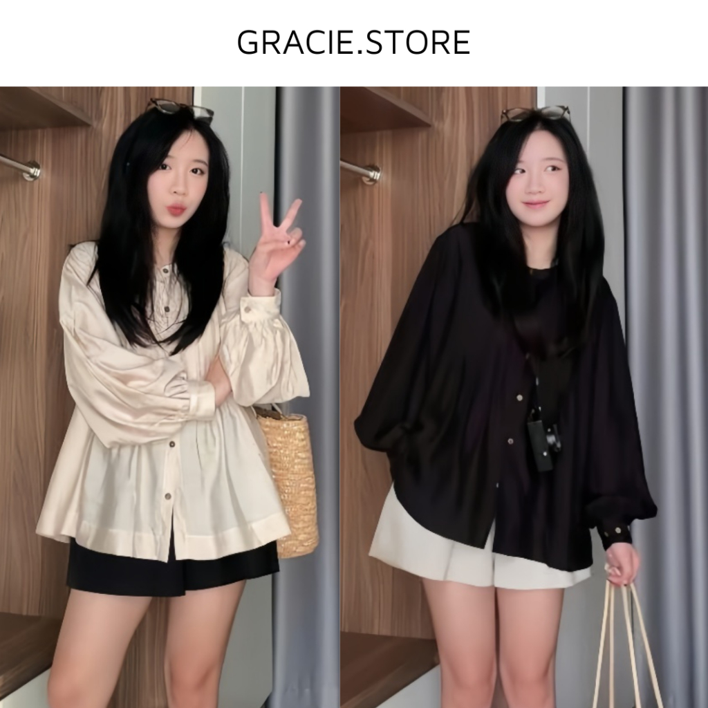 Set Áo Đũi Tay Bồng Nữ Kèm Quần Short Ống Rộng Nữ Tính Trẻ Trung, Set Đồ Nữ Dài Tay Cổ Tròn ...