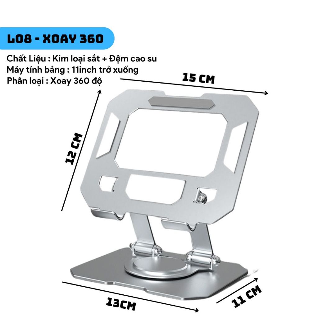 Giá đỡ Laptop Xoay 360 độ L08 bản full size - Tuỳ chỉnh độ cao - Dành ...