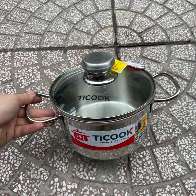 NỒI INOX 304 ĐÁY TỪ TICOOK. NỒI 3 LỚP LIỀN KHỐI | Shopee Việt Nam
