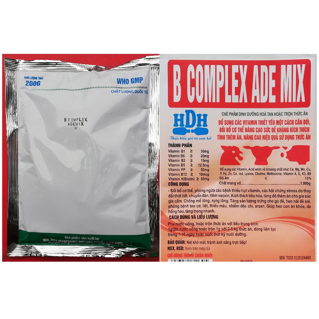 1 gói B complex ADE 200g Dạng bột uống bổ sung các vitamin, bồi bổ cơ ...
