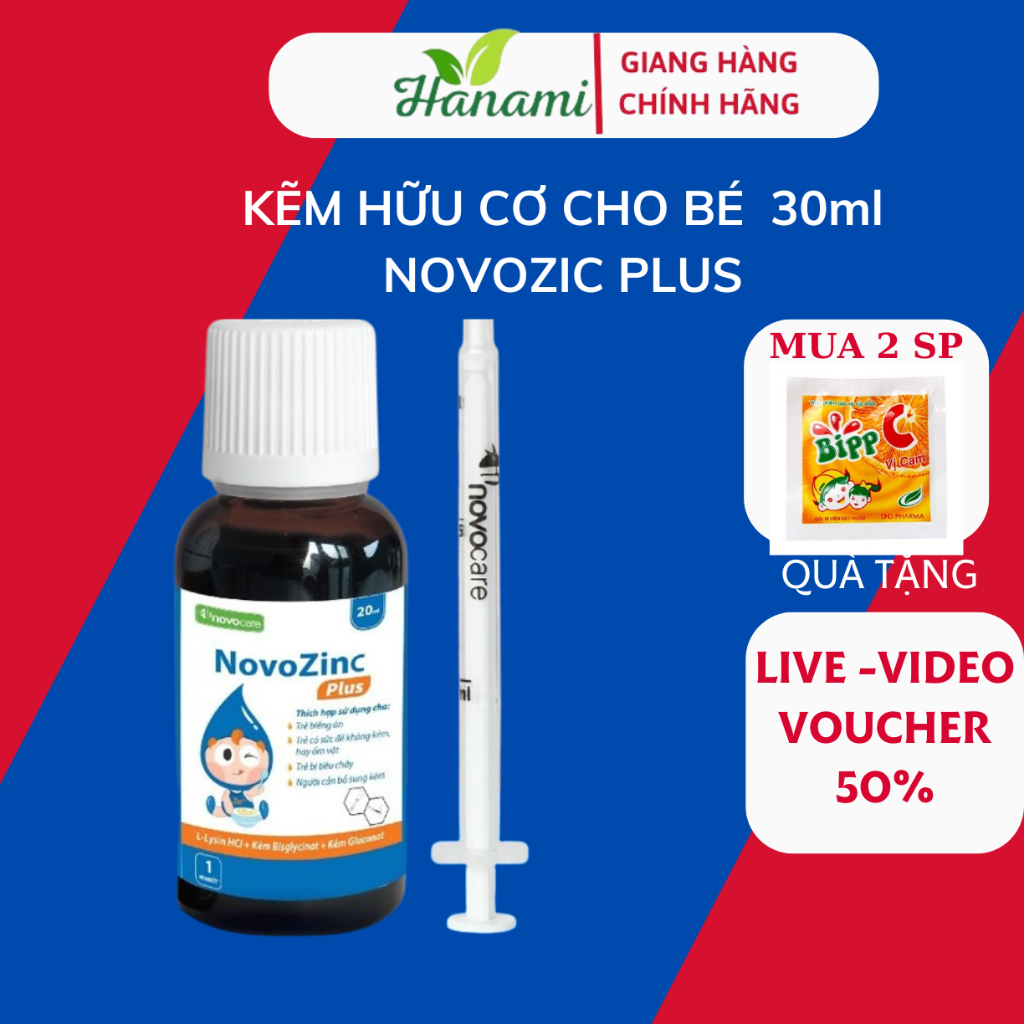 Kẽm hữu cơ cho bé NovoZinc Plus - Giảm biếng ăn, tăng đề kháng, thơm ...