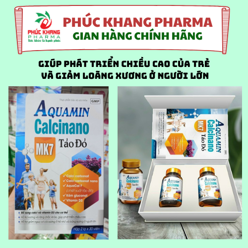 VIÊN UỐNG BỔ SUNG XƯƠNG VÀ RĂNG CHẮC KHOẺ AQUAMIN CALCINANO MK7 TÁO ĐỎ | Shopee Việt Nam