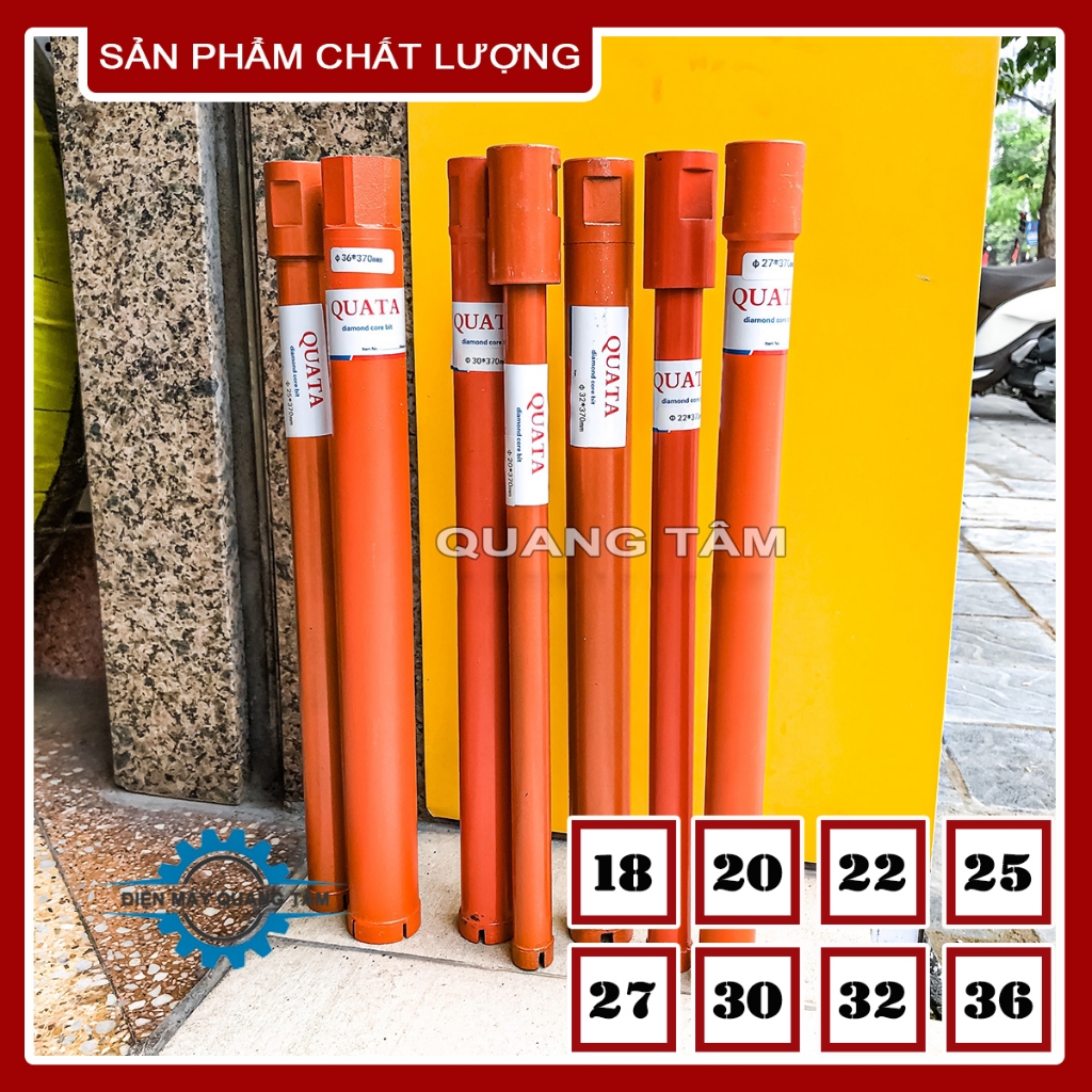 Mũi Khoan Rút Lõi Bê Tông phi từ 18 - 20 - 22 - 25 - 27 - 30 - 32 - 36 ...