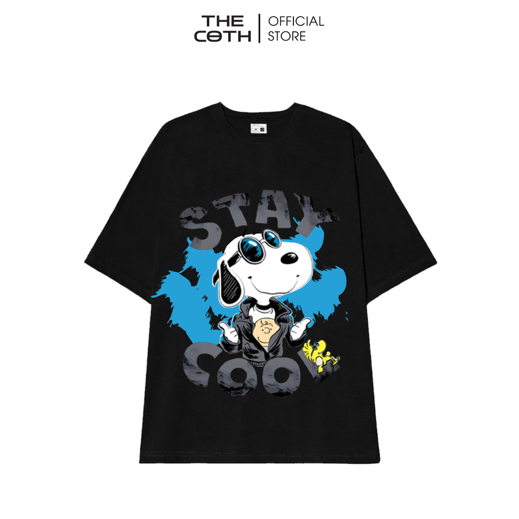 Áo thun nam nữ Snoopy Stay Cool siêu ngầu, áo thun form rộng cổ tròn ...