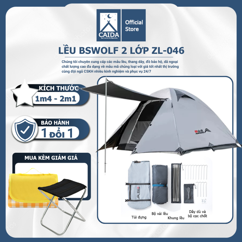 Lều cắm trại lều dã ngoại chuyên nghiệp BSWOLF-ZL046 chính hãng chống nước, chống nắng tuyệt đối ...