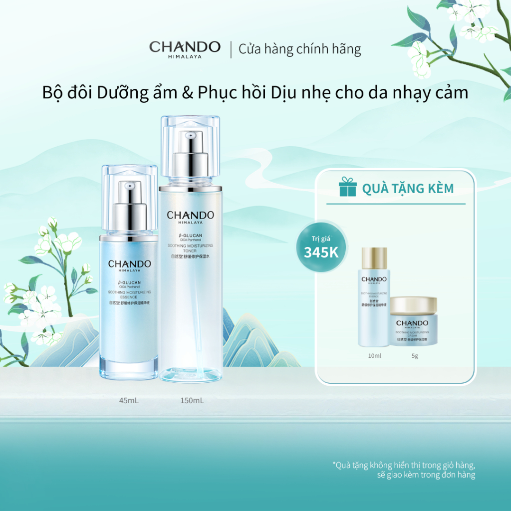 Bộ đôi Dưỡng ẩm & Phục hồi CHANDO Himalaya Dịu nhẹ cho da nhạy cảm ...