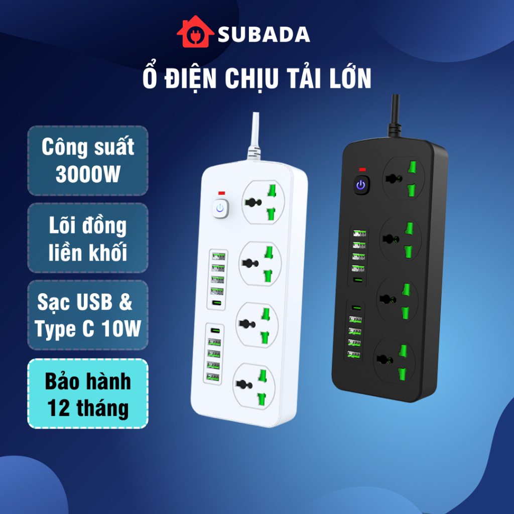 Ổ cắm điện đa năng 3000w chống cháy chống giật rơ le chống quá tải an ...