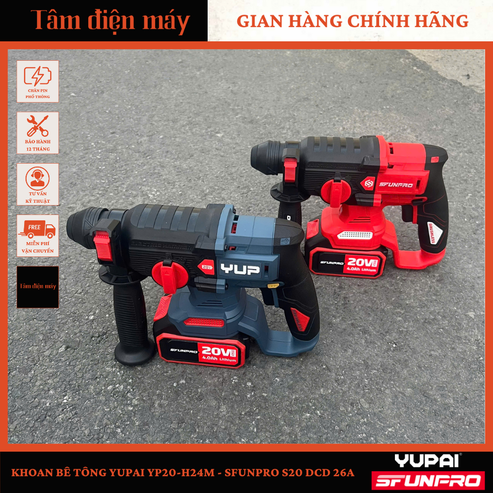 [Chính Hãng] Máy Khoan Bê Tông Pin YUPAI YP20-H24M - SFUNPRO S20 DCD 26A | Shopee Việt Nam