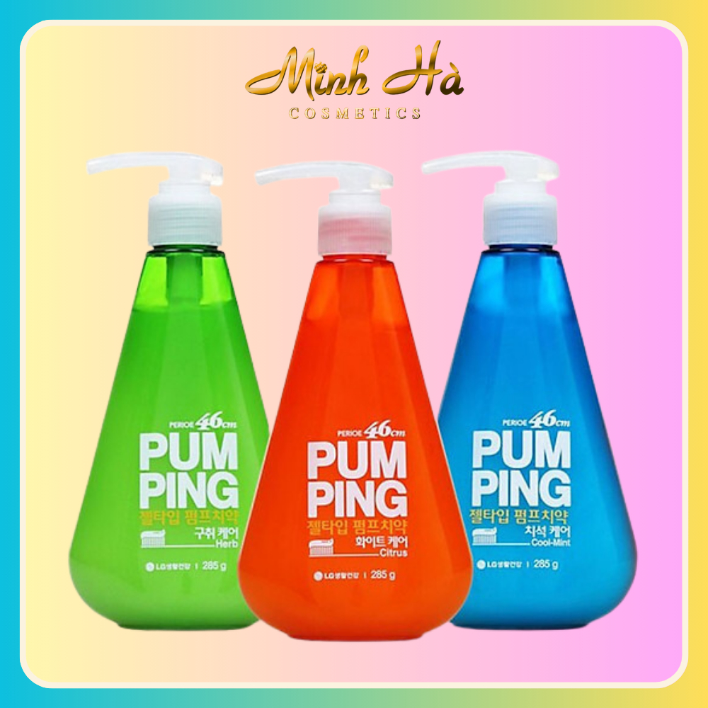 Kem đánh răng LG Perioe Pumping Herb 285g dạng gel loại bỏ thức ăn dư thừa hơi thở thơm mát ...
