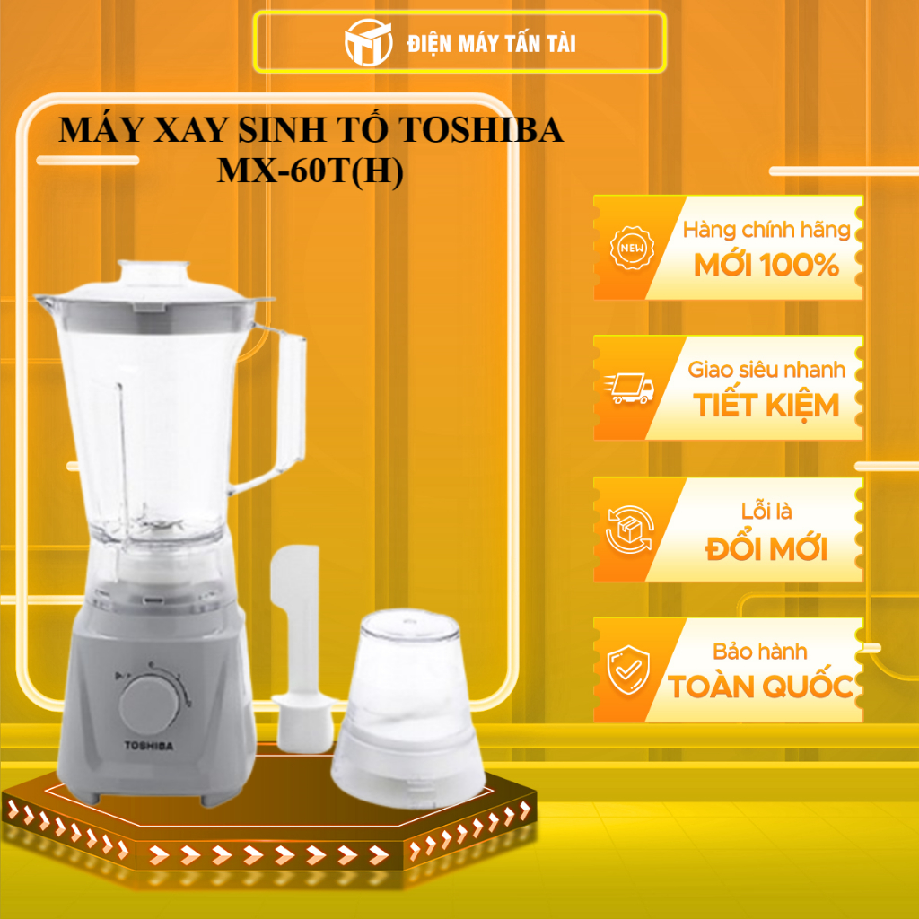 MX-60T(H) - MÁY XAY SINH TỐ TOSHIBA MX-60T(H) ,Công suất 600 W , 2 cối ,Cối lớn 1.5L, Cối nhỏ ...