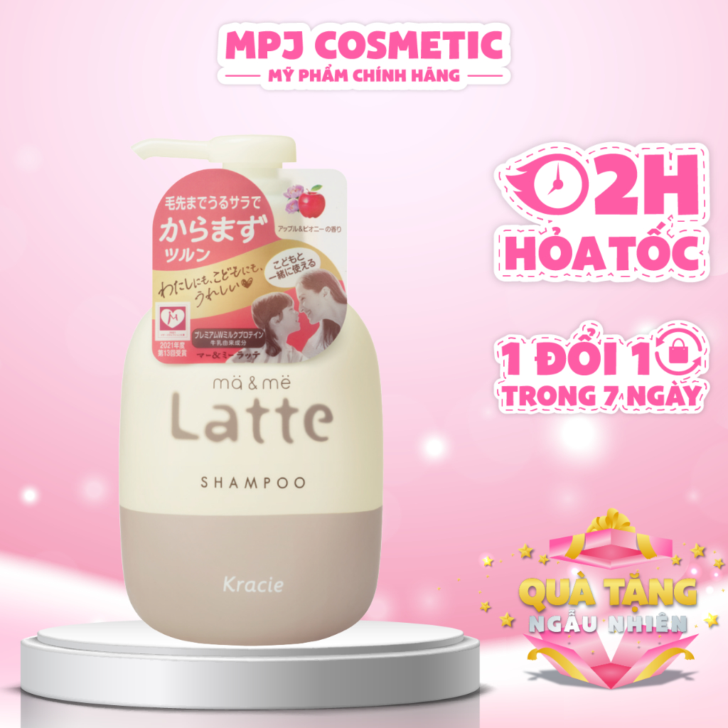 Dầu Gội Dưỡng Tóc Chắc Khoẻ Dành Cho Cả Gia Đình Kracie Ma & Me Latte Shampoo 490mL | Shopee ...