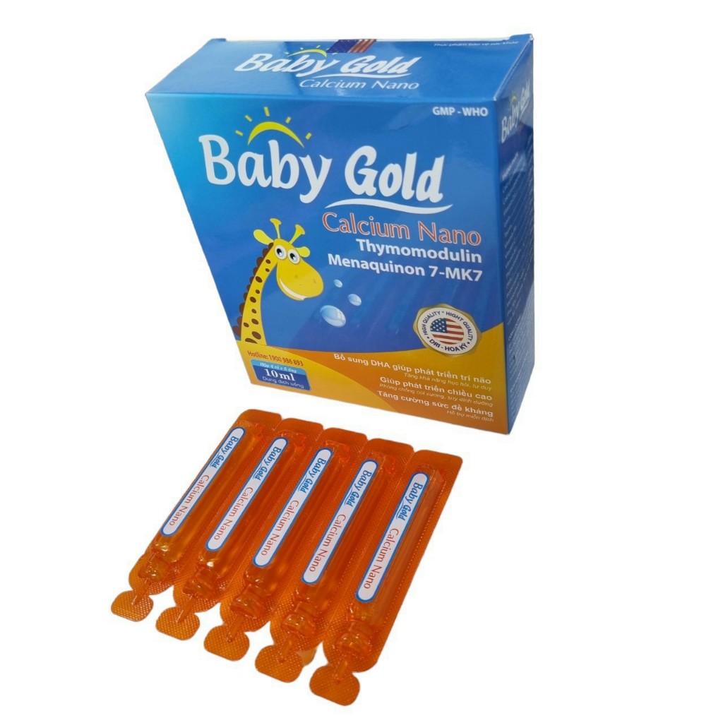 siro Baby Gold Calcium nano bổ sung canxi, phát triển chiều cao, chống còi xương hộp 20 ống ...