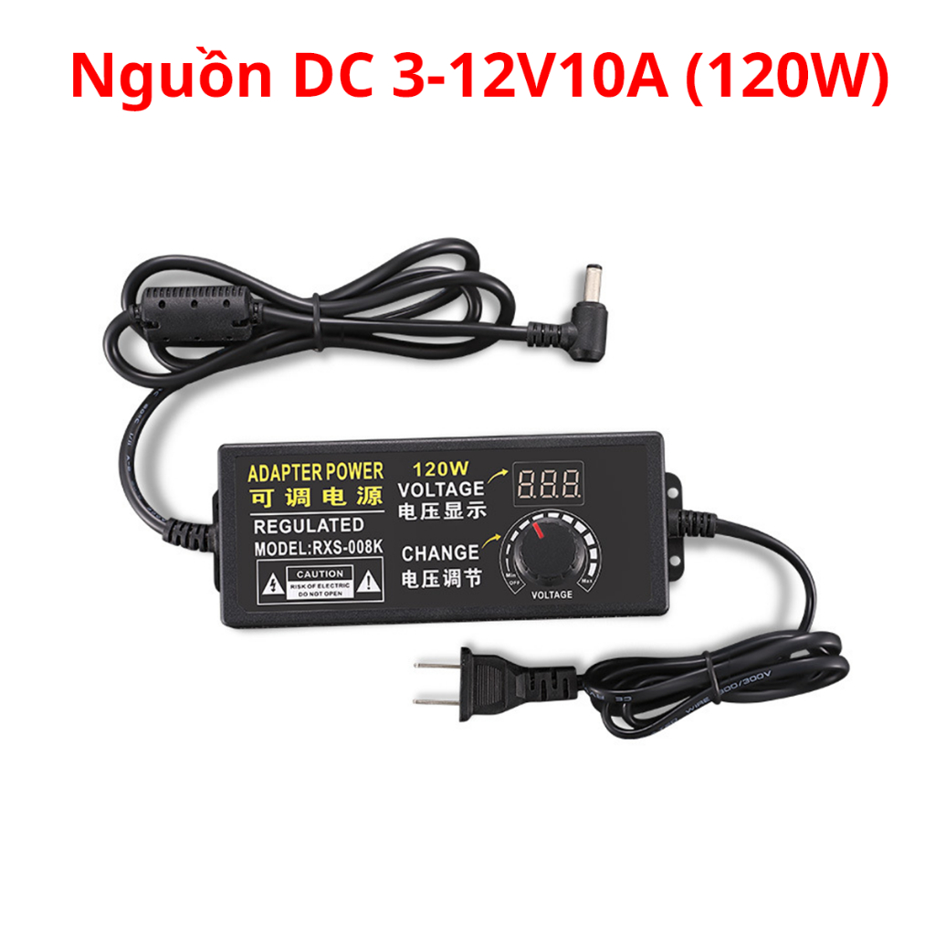 Adapter 12V 10A 120W Adapter 120W có núm vặn điều chỉnh điện áp ...