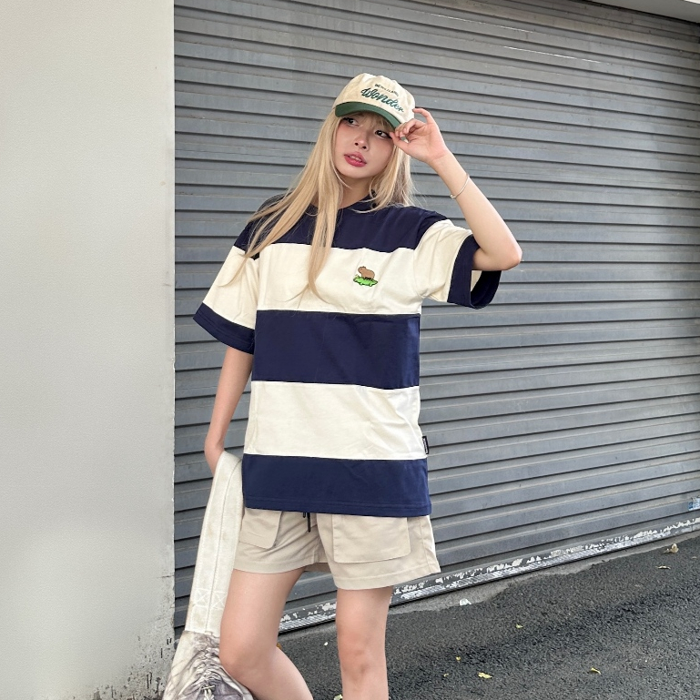 Áo Thun Unisex SAIGONESE Phối Thân Hình Thêu Cappy Bara Form Rộng 4 Màu ...