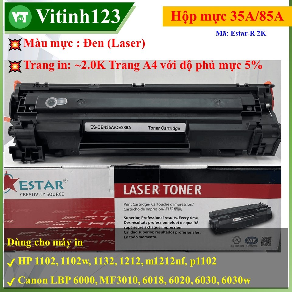 Hôp mực 35A|85A dùng cho máy in HP P1102|HP P1005|Canon 6030w | Shopee ...