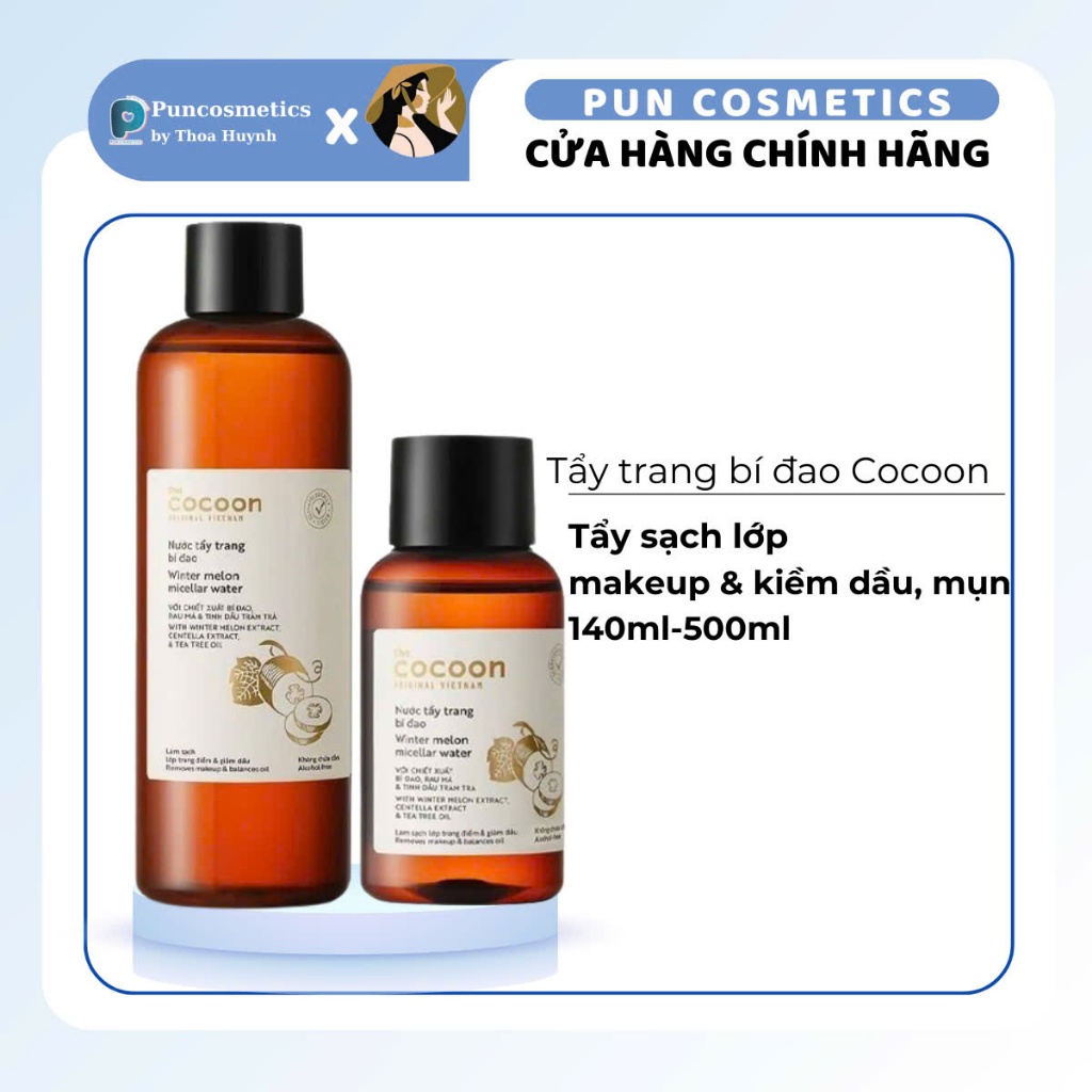 Nước tẩy trang bí đao Cocoon tẩy sạch makeup & giảm dầu 500ml | Shopee ...