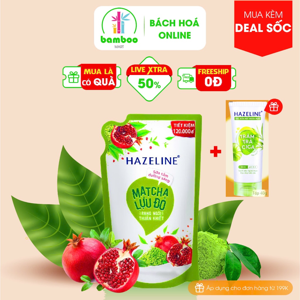[Hazeline] Combo 2 Bịch Sữa Tắm Trắng Da Hazeline Dưỡng Thể Thiên Nhiên ...