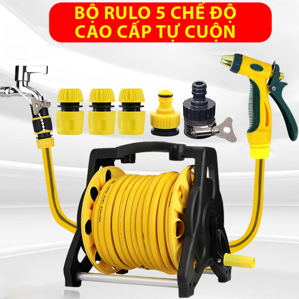 Bộ vòi tưới cây rửa xe từ 10 - 30 mét. Ống nước kết cấu 4 lớp, vòi phun ...
