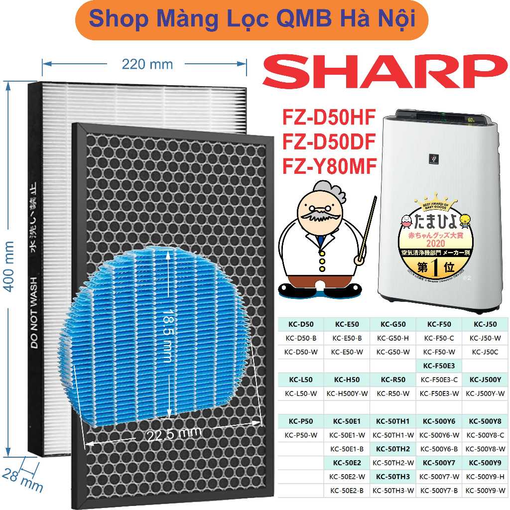 Màng lọc Hepa SHARP FZ-D50HF, FZ-D50DF | Shopee Việt Nam