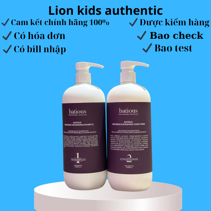 Cặp dầu Gội Xả BATIOUS 960ML của UK phục hồi hư tổn dưỡng ẩm tăng phồng ...