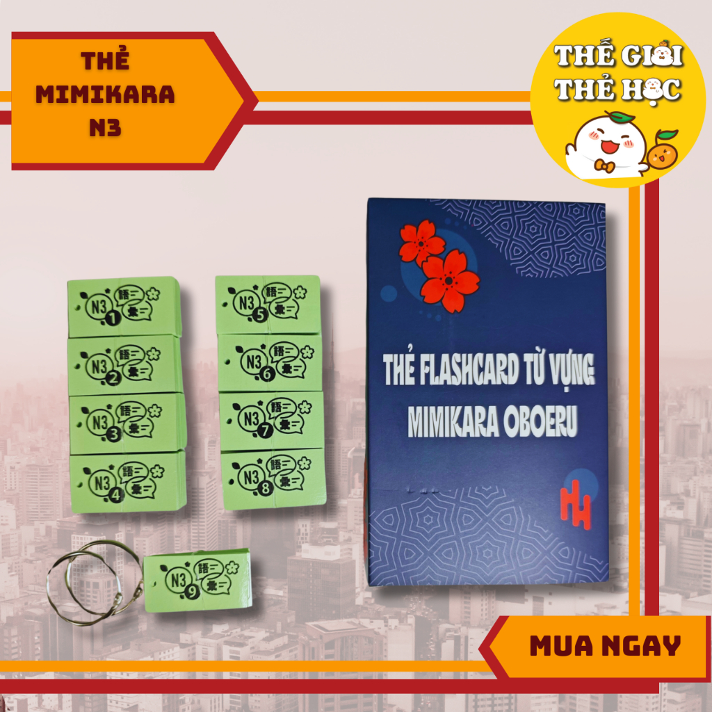 Flashcard Từ Vựng Tiếng Nhật Mimikara N3 - 880 Từ Vựng - Thẻ học từ ...