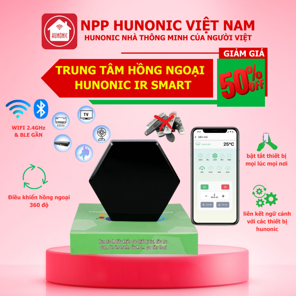 (Hoả tốc) Trung Tâm Hồng Ngoại Hunonic IR Smart, Hunonic Smart IR Điều ...