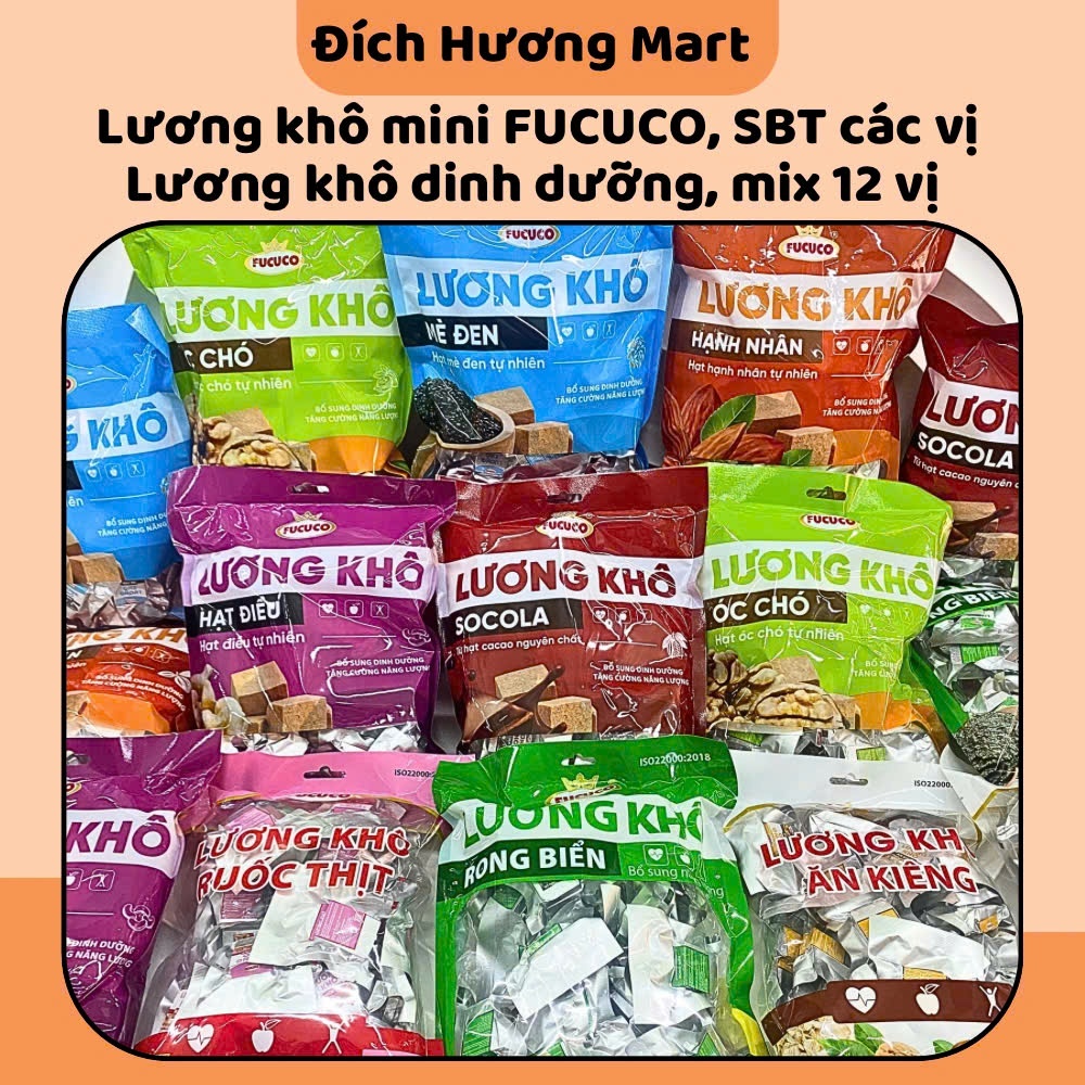 Lương khô mini FUCUCO, SBT các vị gói 400g, lương khô Hải Châu, lương ...
