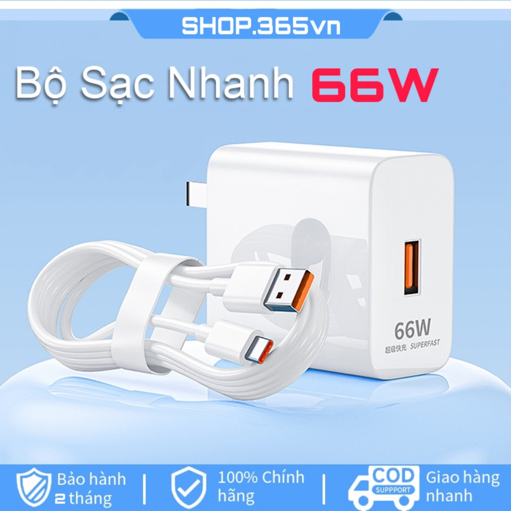 Bộ Sạc Nhanh 120W 66W Chân Sạc Type C Phù Hợp Cho Các Dòng Máy Sam Sung, OPPO, Xiaomi, Dòng ...