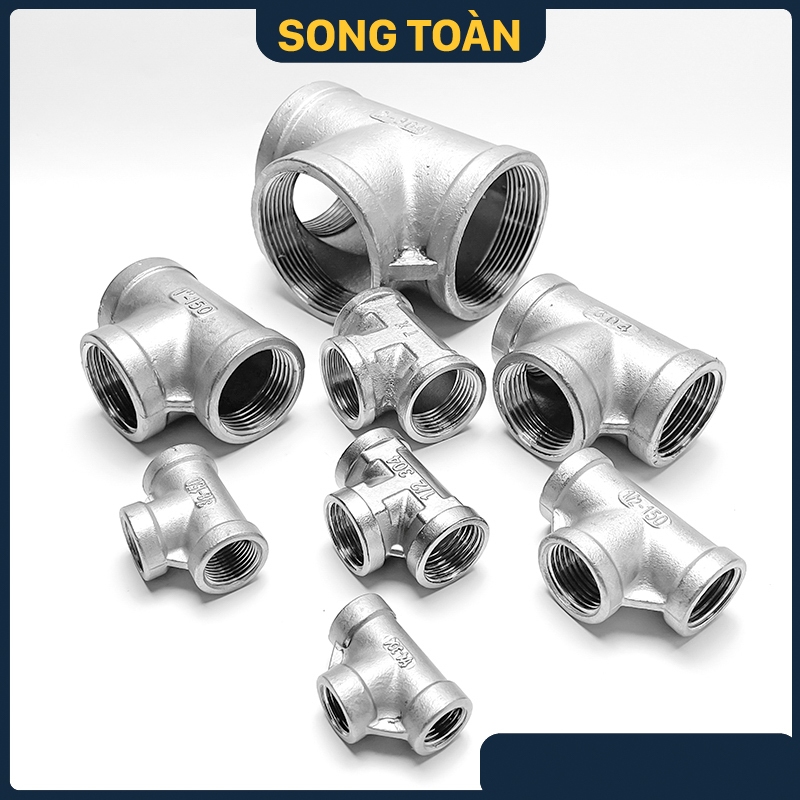 Tê Ren Inox 304, Tê Ba Đầu Ren Trong Inox SUS 304 Phi 13 17 21 27 34 ...