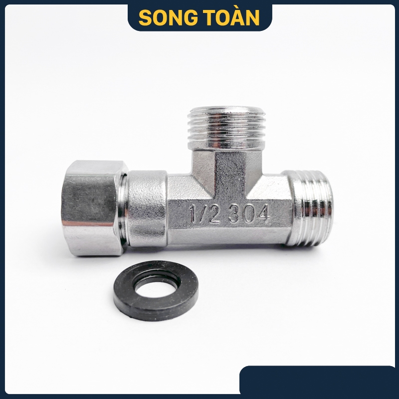 Tê Cầu Đai Ốc Inox 21, Tê Chia Nước Inox 304 Đai Ốc Rắc Co Xoay 360 Độ ...